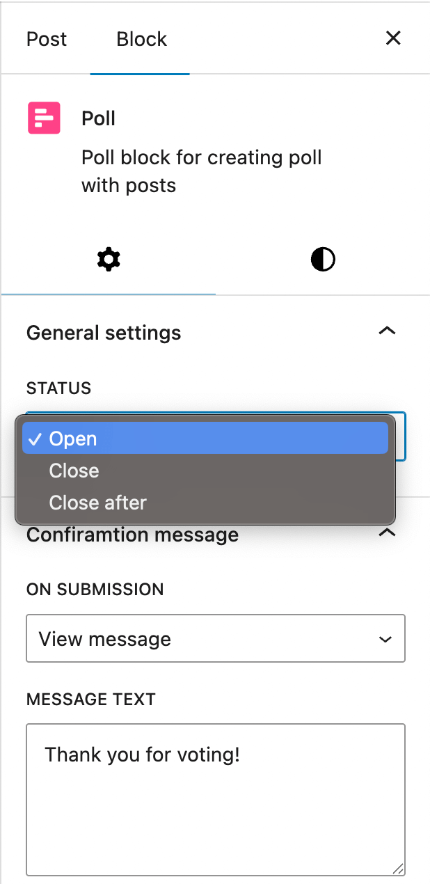 Contro Poll Status and Voter Confirmation - wpRigel